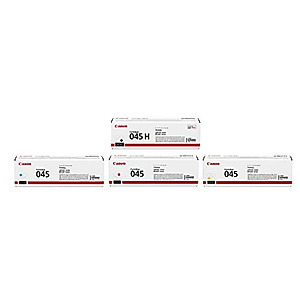 Canon 045 High Capacity Black Cartridge with Standard Capacity Cyan, Magenta and Yellow Cartridge Set LBP610 and Color imageCLASS MF630C Printers