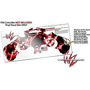 WraptorSkinz Skin Compatible with Sony PS4 Dualshock Controller PlayStation 4 Original Slim and Pro Electrify Red (Controller NOT Included)