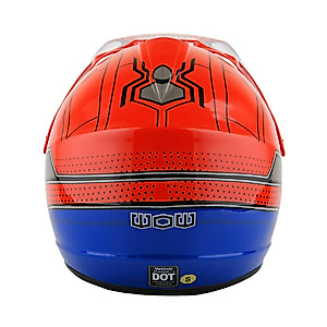 WOW Youth Kids Motocross Helmet BMX MX ATV Dirt Bike Helmet Spider Red + Goggles + MG Youth Red Glove Bundle