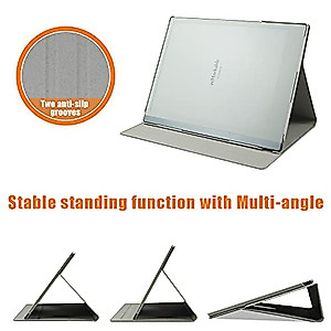 Xuanbeier Rotation Case Compatible with Remarkable 2 Paper Tablet Protective Cover with Pen Holder and Stand Funktion,Gray