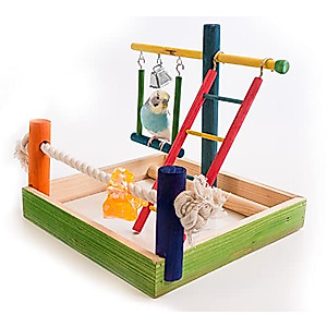 Penn-Plax Bird Life Wooden Playpen – Perfect for Parakeets, Lovebirds, and Parrotlets – Small