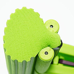 Kitchen Home PVA Sponge Mop, Super Absorbent Quadruple Roller PVA Foam Sponge Mop All Purpose Floor Cleaner, Green