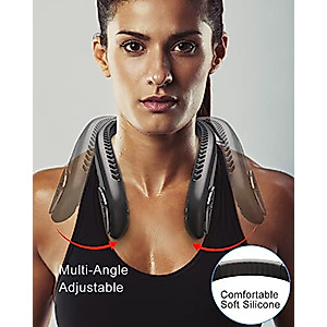 CreakStone Neck Fan Portable, Bladeless Personal Fan, Angle Adjustable, 4000mAh Rechargeable Battery Powered, Mini Small Fan 3 Speed Neck Cooler For Women Men Kids Outdoor Indoor Hands Free Travel