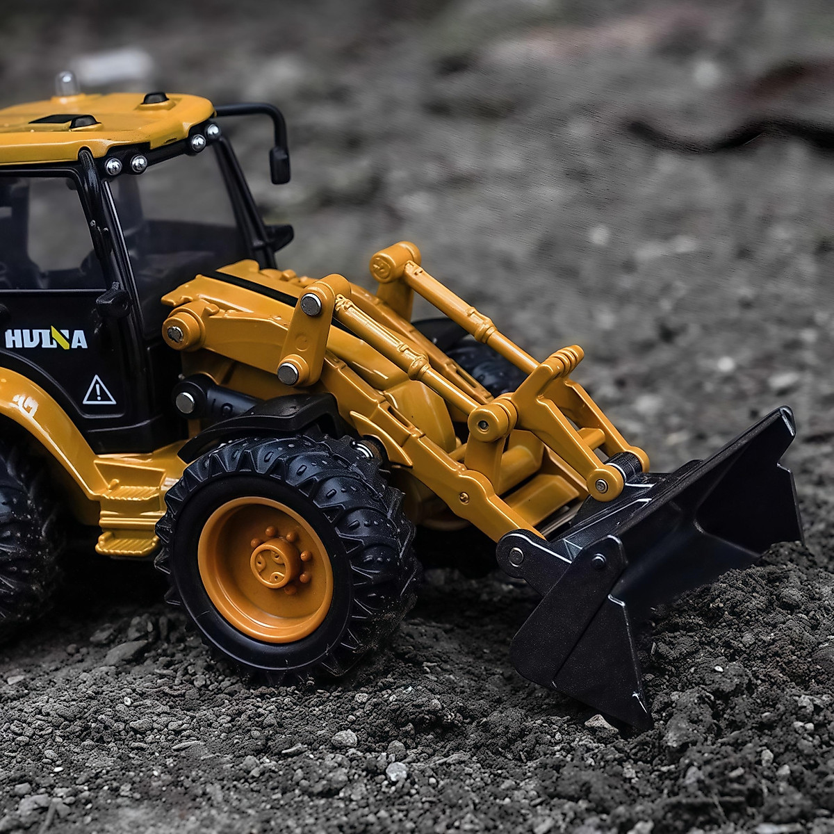 Gemini&Genius Backhoe Loader Toy for Kids- Loader with Changeable Front Loader and Backhoe Loader Construction Vehicle Toy 1/50 Scale 2 in 1 Digger and Loder Alloy Model Toys Vehicle Gifts for Kids