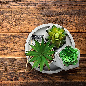 HECATY 5 Pcs Faux Succulents Set,Realistic Large Fake Succulents,Artificial Hanging Ornaments Fleshed Plant Textured for Home Garden Wedding Party Decoration (green)