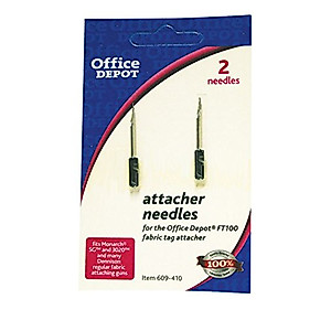 Office Depot® - Tag Fastener - Replacement Needles - 4-3/8" h x 2-3/4" w x 1/4" d - Silver - PK of 2