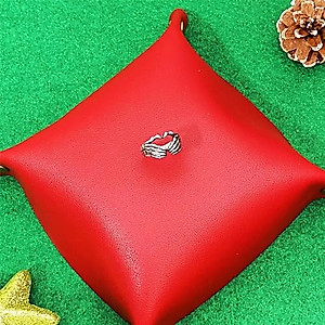 MISILAN Alloy Heart Open Shaped Gesture Ring Gothic Anime Band Rings Punk Skeleton Hands Jewelry Punk Retro Hip Hop Adjustable Lovely Jewelries for Women Girls-7