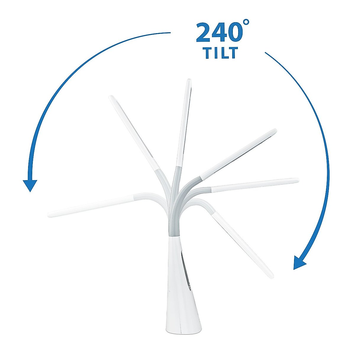 Turcom AirLight Ultrabright LED Desk Lamp with Bladeless Three Speeds Fan Panel,White