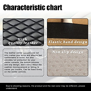 Car Center Console Cushion Pad, Accessories Interior Protection Universal Leather Waterproof and Anti-scratch Armrest Seat Box Cover Profector for Most Car,SUV, Vehicle (Blue)