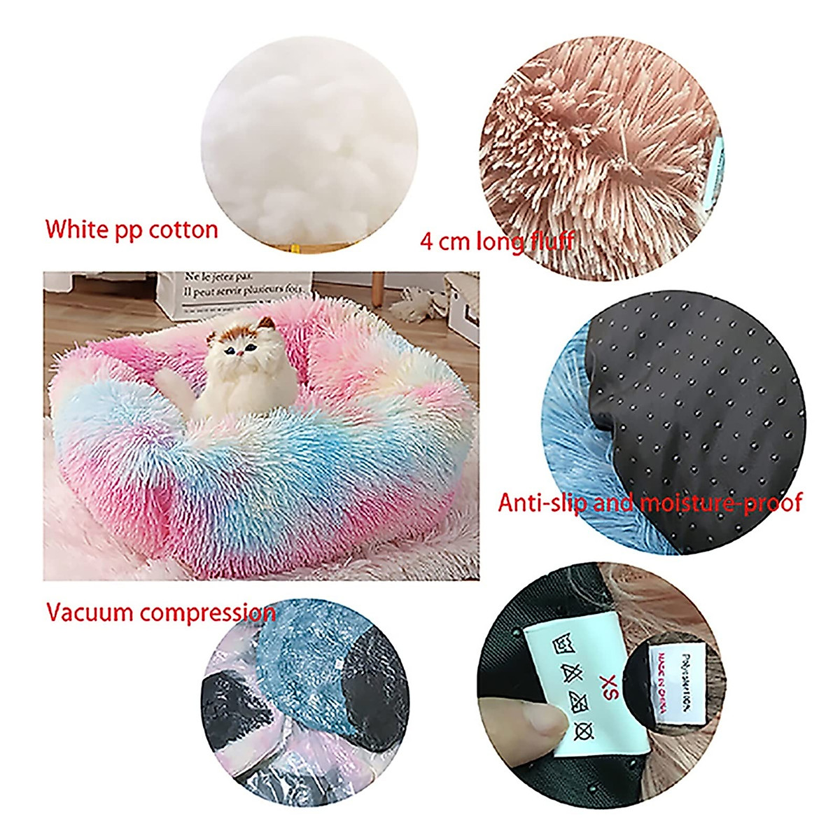 YXXJJ Pet pad Plush Dog Bed Cushion Large Dog Bed House pet Square Cushion Bed pet Kennel Super Soft and Fluffy Comfortable cat and Dog House Soft and Warm, Comfortable to Touch, Easy to Carry