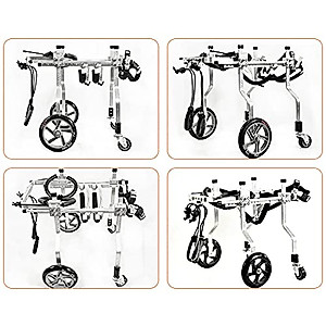 YUEG Dog Wheelchair Four Wheels Adjustable Pet Wheelchair Dogs Front and Hind Leg Rehabilitation Cart Paralyzed Pet Walk Assistant for Handicapped Small Medium Large Dogs L