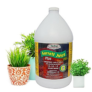 Medina Garrett Juice Plus -Liquid Plant Food & Fertilizer for Houseplants, Lawn, & Garden | Foliar Solution & Growth Enhancer, Ideal for Potted & Patio Plants | Nitrogen-Rich Liquid Fertilizer - 1 Gal