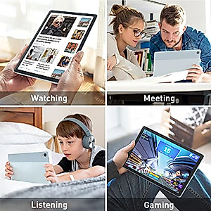 Coolfan 10.4 inch 32GB Tablet Android 11 Quad Core 6000mAh 1332x800 HD IPS Tablets (LightGray)