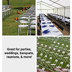 TentandTable Heavy Duty Poly Plastic Stackable Folding Chairs | White | for Event, Banquet, and Wedding| 300-Pound Capacity | 140 Pack