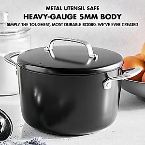 GreenPan GP5 Hard Anodized Advanced Healthy Ceramic Nonstick, 8QT Stock Pot with Insulated Lid, PFAS-Free, Induction, Dishwasher Safe, Oven & Broiler Safe, Black