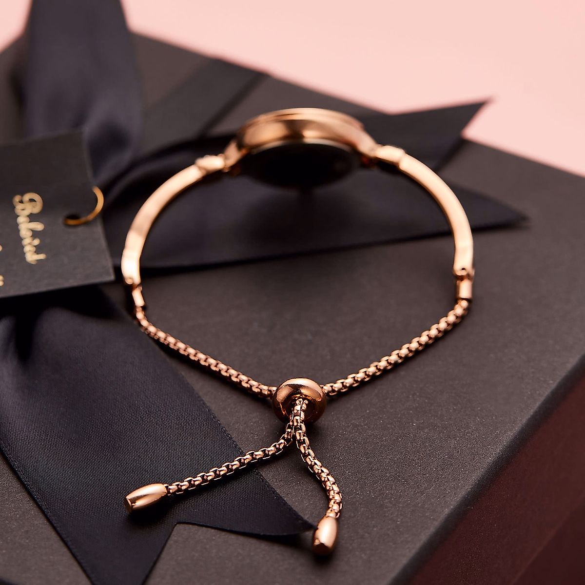 TIME100 Women's Watches Analog Quartz Japanese Movement Watch Bracelet Dress Watch for Female Waterproof Wristwatch Coffee Gold