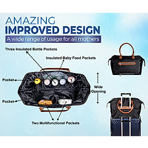 MOMMY BAG Diaper Bag Tote, for Hospital with Changing Pad, Hospital Bags for Labor and Delivery, Maternity Bag for Baby Shower, Large Capacity Baby Bag, Mom for Hospital Bag Essentials.(Black)