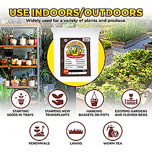 100% Pure Worm Castings Rich in Micro Nutrients - Odor Free Organic Plant Fertilizer for Indoor/Outdoor Use - Helps Reduce Soil Compaction, Improve Soil Aeration, Increase Water Retention, and More