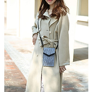 MKF Small Crossbody Cell Phone Purse Wallet for Women – PU Leather Cellphone Bag – Case with Shoulder Strap Beige