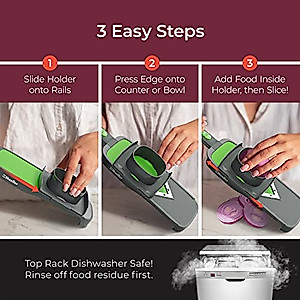 Mueller Handheld Vegetable V Slicer Salad Utensil, Perfect for Salad Zucchini Carrots Onions and All Vegetables, Make Low Carb/Paleo/Gluten-Free Meals, Adjustable Thickness