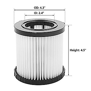 A-KARCK DCV5801H Replacement Filter 2Pack Compatible with DeWalt DCV580 & DCV581H Wet Dry Vacuum, Washable and Reusable