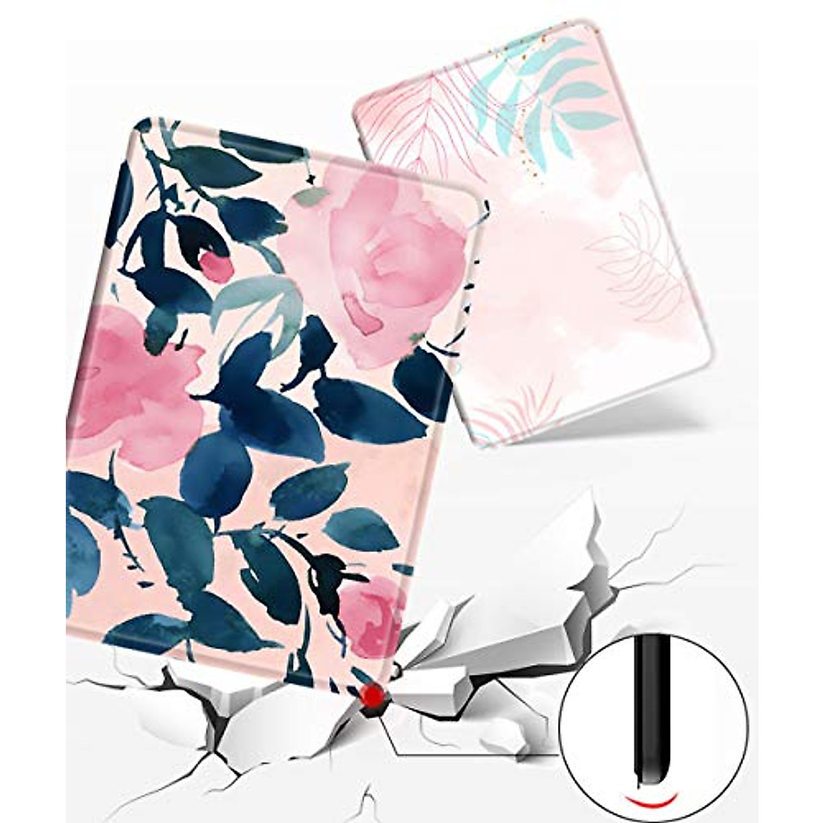 BACSEAZH Case Fits Kindle Paperwhite 10Th Generation 2018 Released Ebook Reader Covers with Auto Wake/Sleep Waterproof Cases for Kindle Paperwhite 4(Model: Pq94Wif), Abstract Surf Print