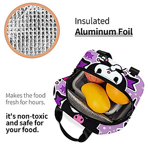 YHDVMYIS Kawaii Lunch Bag Cute Anime Insulated Portable Lunch Box Cartoon Reusable Thermal Bento Lunch Tote Cooler Bags For Women Men Office Work Picnic
