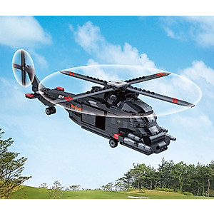 Army Military Helicopter Building Kit, Utility Helicopter Building Blocks Toys for Kids Aged 6+, 378pcs