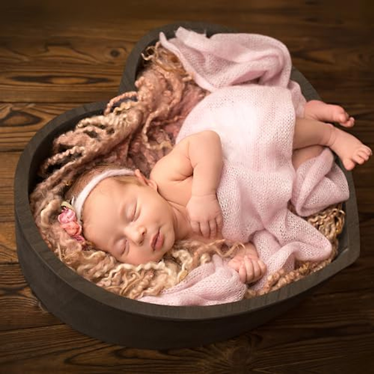 Bed Heart Small Photo Shaped Wooden Posing Newborn Photograph Photographer Heart-shaped Prop