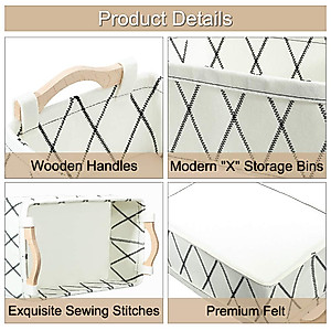 Oubra Small Bin Storage Cube Bins Empty Baskets for Gifts Decorative Baskets for Storage Magazines Books CD DVD Collapsible White Basket