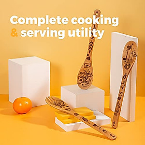 Riveira 6-piece Wooden Spoons For Cooking, Unique Valentines Day Gifts For Her, Valentines Day Gifts For Mom, Valentines Day Gifts For Girlfriend, Valentines Day Kitchen Decor - Valentines Decorations