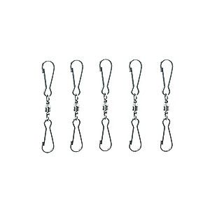 LGEGE Accessories for Wind Spinner, 5 PCS Smooth Spinning Dual Clip Swivels Wind Spinner Hangers Spiral Tails Twisters Wind Socks, for Spinning Windsocks, Kites, Flower Pots, Bird Feeders, Flags