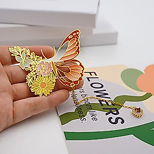 KIZOSA Two Beautiful Metal Butterfly Bookmark Bundle