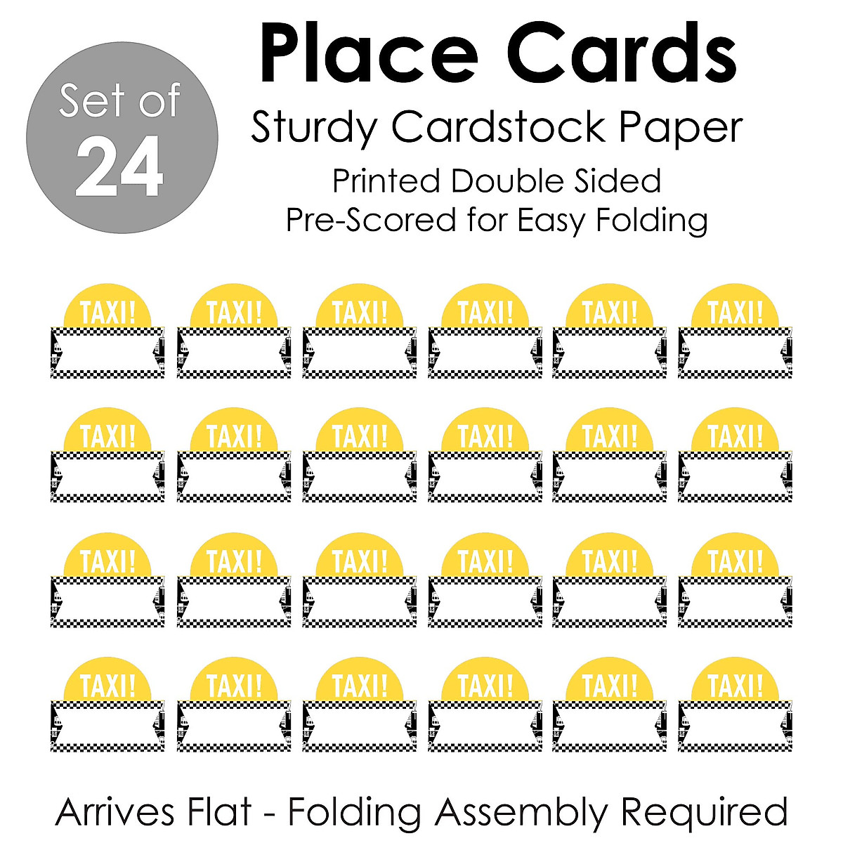 Big Dot of Happiness NYC Cityscape - New York City Party Tent Buffet Card - Table Setting Name Place Cards - Set of 24