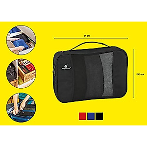 Eagle Creek Pack-It Original Medium Packing Cubes for Suitcases - Durable Travel Organizer Bags for Luggage with Rugged Dual Zippers and Top Grab Handle, Black