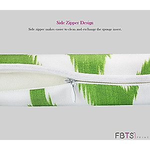 FBTS Prime Outdoor Seat Cushions Set of 2 Patio Chair Cushions with Ties 16x17 Inch Green Paisley U-Shape Chair Pads for Outdoor Patio Furniture Garden Home Office