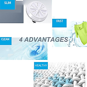 Portable Mini Washing Machine, Mini Turbo Washing Machine and Dishwasher for Sink Small Washer for Home, Business, Travel, College Room, Apartment, RV