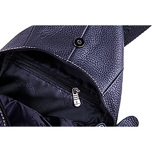 Chrysansmile Genuine Leather Shoulder Sling Backpack Bag Unisex Outdoor Crossbody Sling Pack Sport Daypack - Black One Size