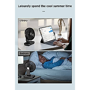 EasyAcc Small Desk Fan 4000 Battery Fan, 5-23 Working Time, Upgraded Strong Wind, Ultra Quiet, Rechargeable 90°Tilt Air Circulate Portable Fan 4 Speed USB Fan For Office Bedroom Home Travel