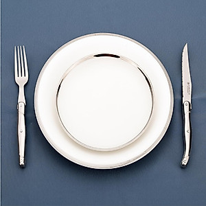 Laguiole by Hailingshan Flatware Set of 6 Light Fork Spoon Knives Premium Dishwasher Safe Stainless Steel Flatware Silverware with Gift Box