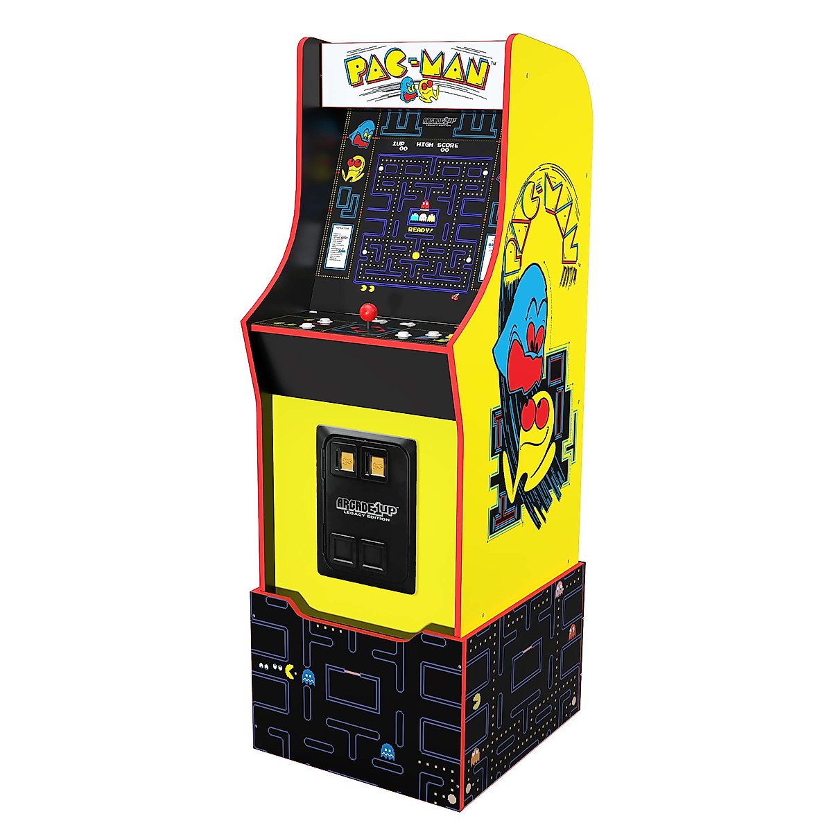 Arcade1UpBandai Namco Entertainment Legacy Edition Arcade Machine, 4-Foot —12-in-1 Pac-Man Arcade Game Machine for Home, 17” Color LCD Screen —Includes Custom Arcade Game Riserand Light-Up Marquee