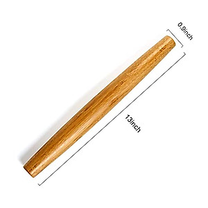 HONGLIDA Classic French Rolling Pins Bamboo Wooden Rolling Pin for Baking Pizza Dough Pie Cookie, 13-Inch
