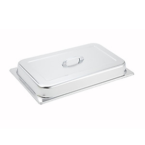 Winco Polished Dome Cover with Handle, Full Size, Medium, Stainless Steel