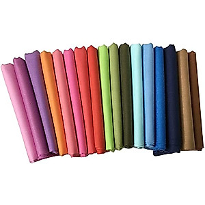 Qililandiy 17 pcs 18" x 22"（46 * 56cm）Cotton Fat Quarter Bundle Assorted Colors Fabric Bundle Quilting Fabric for Sewing and DIY Crafting