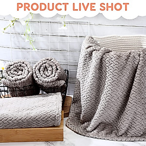 4 Pcs Baby Blankets Toddler Blanket Flannel Fuzzy Plush Flannel Fleece Baby Blankets Soft Warm Throw Crib Blanket, Nursery Swaddling Blankets for Girls Boys Kids Bedding, Gray, 26 x 32 Inch