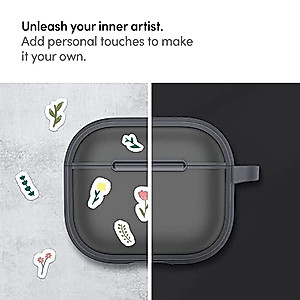 CYRILL Airpods 3 Generation Case Cover Color Brick with Carabiner Designed for Airpods 3 Generation Case (2021) [Front LED Visible] - Dark Gray