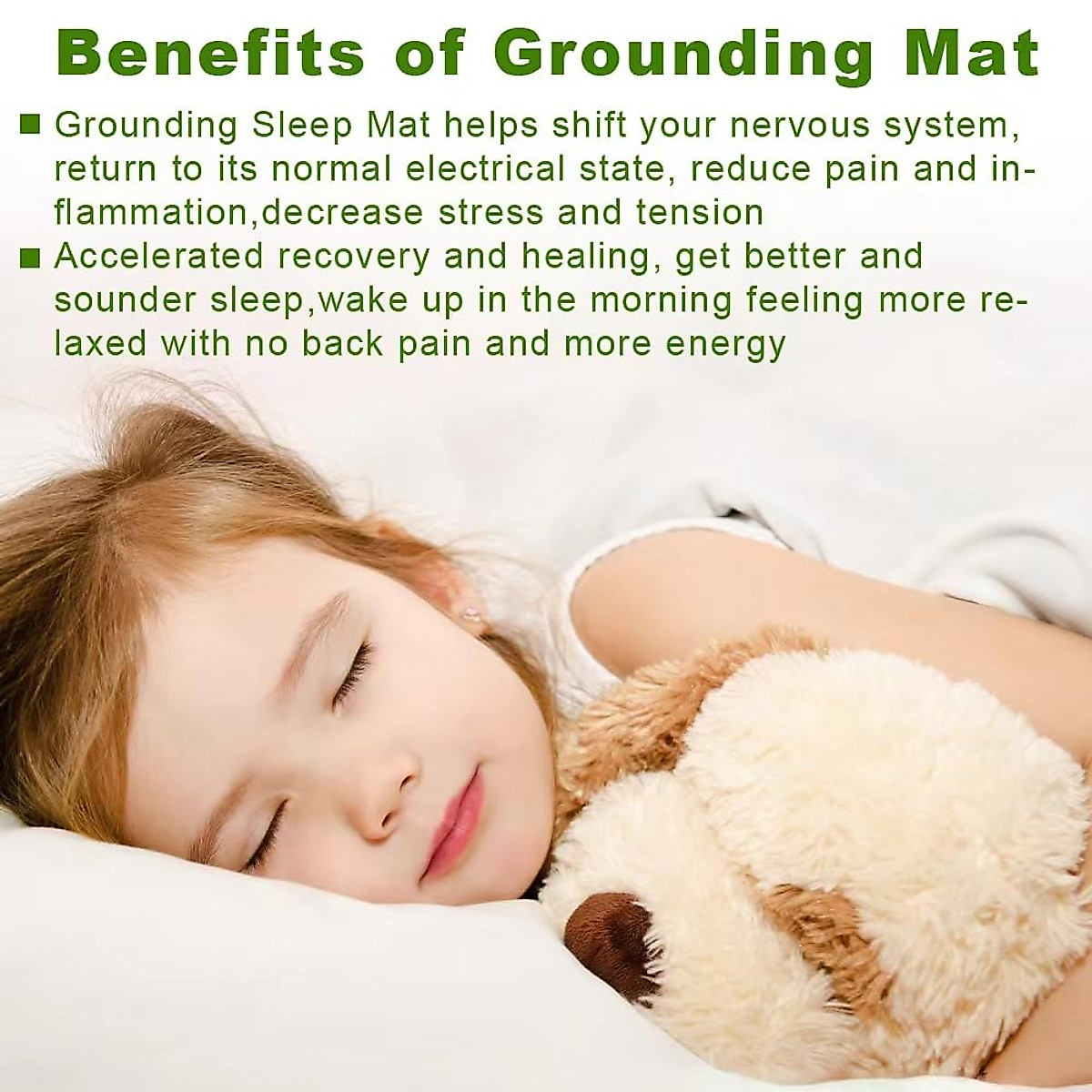 WAUZOBLE Grounding Mat kit, Breathable Grounding Pad, Grounding Mattress with Grounding Wire, Improving Sleep and Relieving Stress for Better Work(54 * 78inch)
