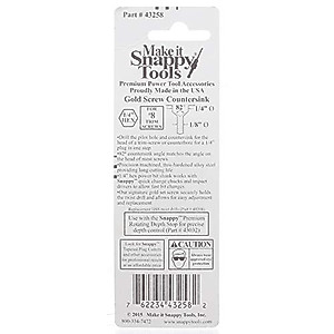 Snappy Tools 1/8 Inch x 1/4 Inch Trim-Screw Countersink #43258