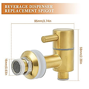 Akamino Spigot for Beverage Dispenser, Stainless Steel Lever Pour Spout Water Dispenser Replacement Faucet for Berkey and Other Gravity Filter Systems,Gold