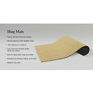 Chilewich Martha by Martha Stewart Heathered Shag Doormat 18x28 in Sea